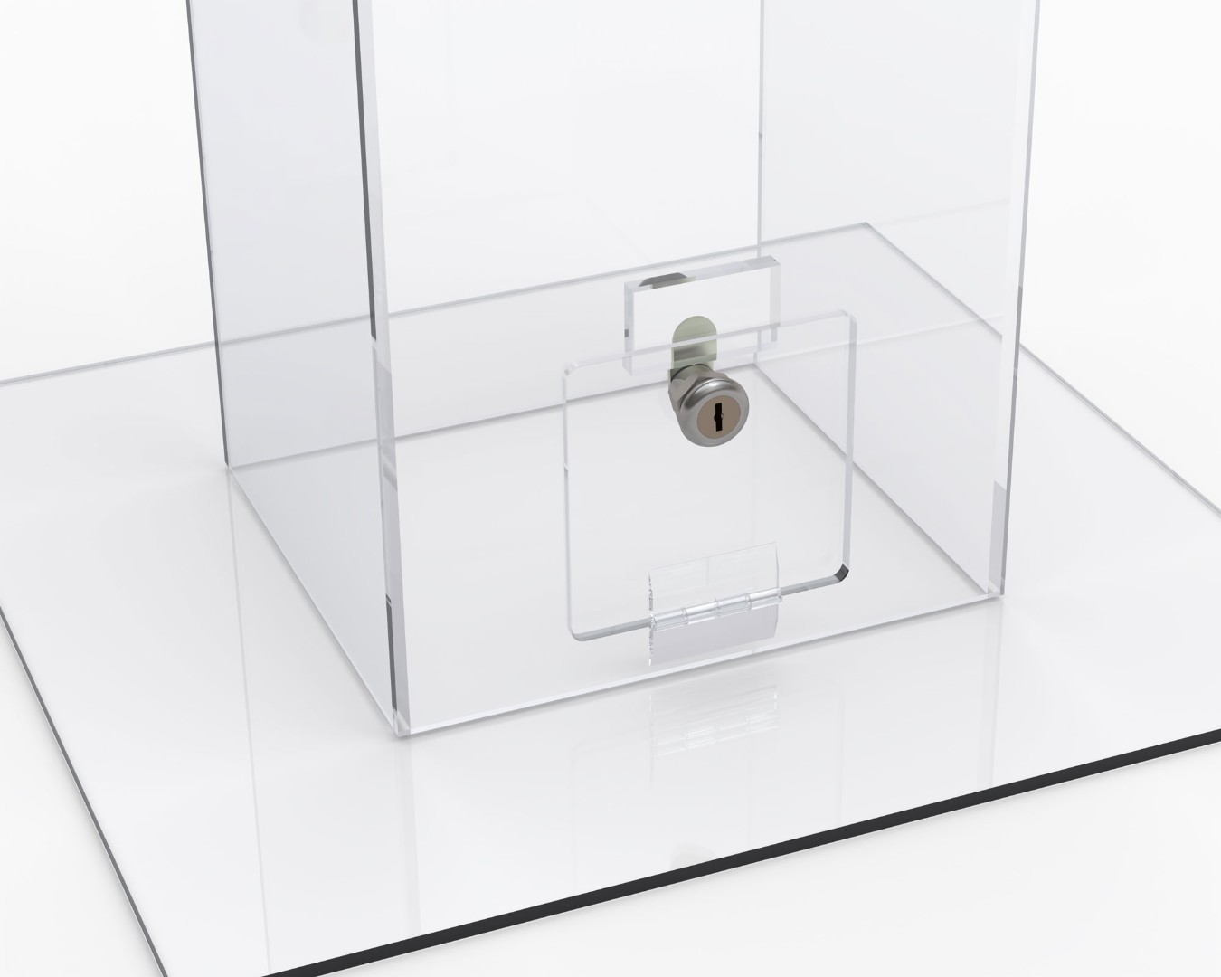 Tall Clear Acrylic Token Collector Counter / Ballot Box