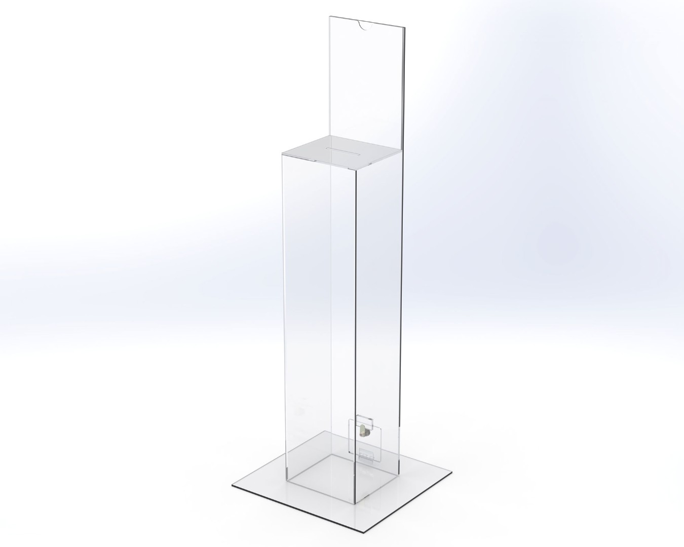 Tall Clear Acrylic Token Collector Counter / Ballot Box